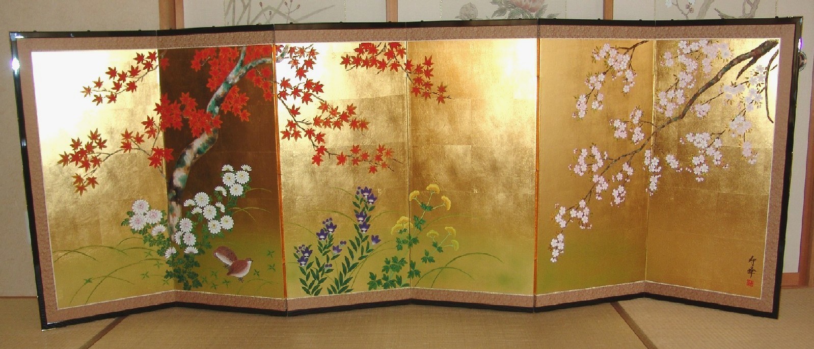 Japanese Byobu Screens / Japanese Folding Screen for sale